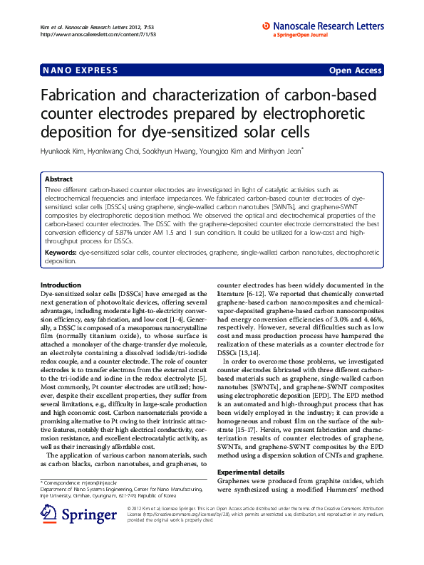 (PDF) Fabrication and characterization of carbon-based counter ...