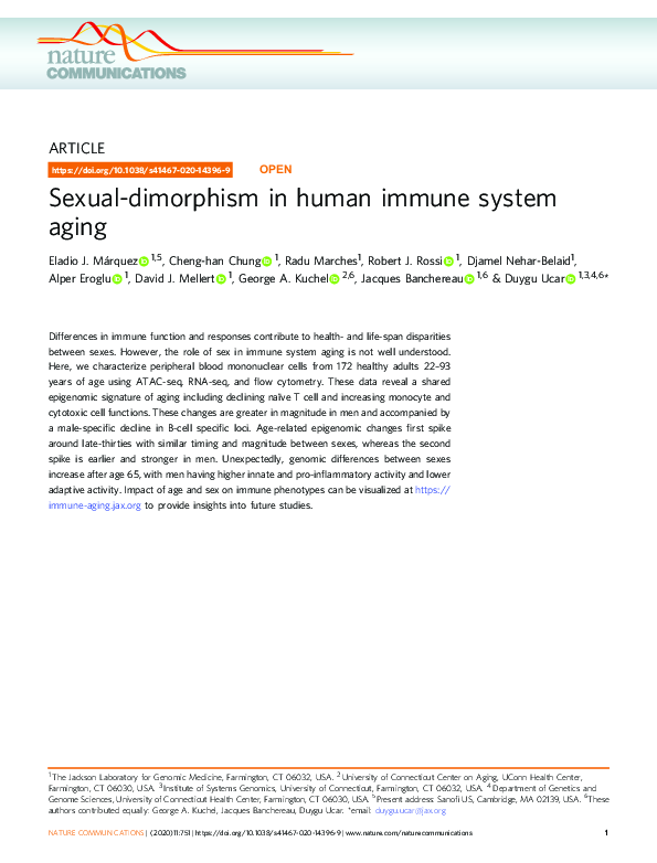 (PDF) Sexual-dimorphism in human immune system aging