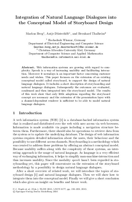 (PDF) Integration of Natural Language Dialogues into the Conceptual ...