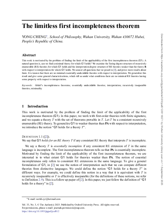 (PDF) The limitless first incompleteness theorem