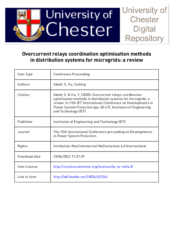 (PDF) Overcurrent relays coordination optimisation methods in ...