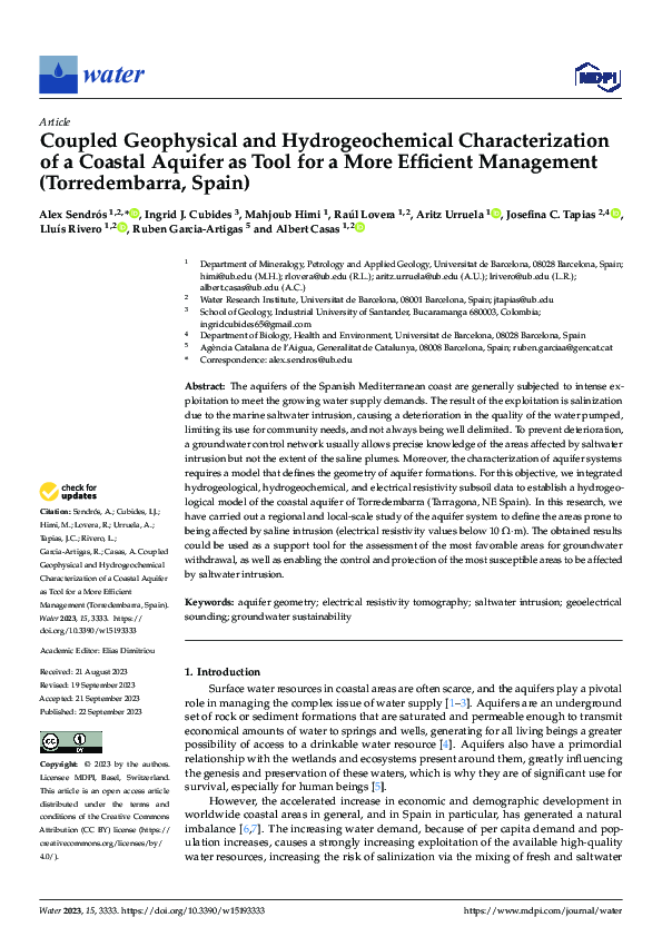 (PDF) Coupled Geophysical and Hydrogeochemical Characterization of a ...