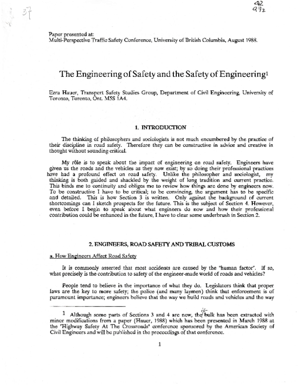 (PDF) The Engineering of Safety and the Safety of Engineering