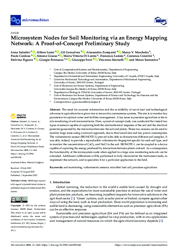 (PDF) Microsystem Nodes for Soil Monitoring via an Energy Mapping ...