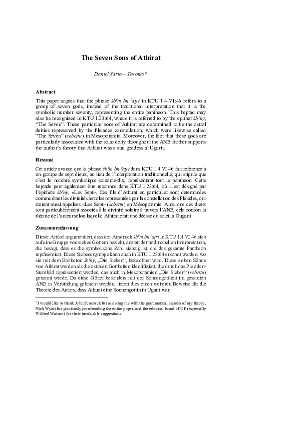 (PDF) The Seven Sons of Athirat