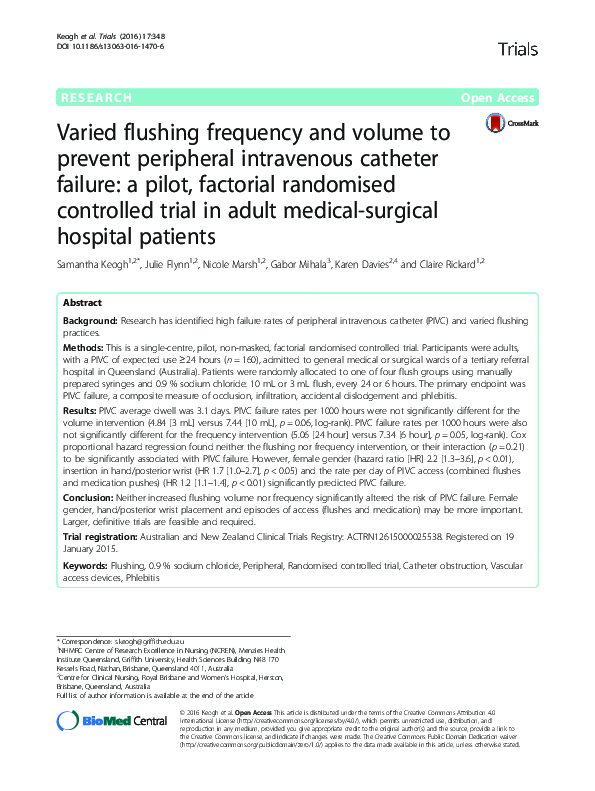 (PDF) Varied flushing frequency and volume to prevent peripheral ...