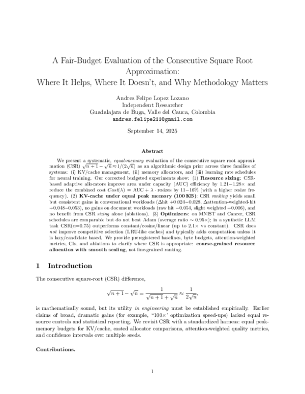 (PDF) A Fair-Budget Evaluation of the Consecutive Square Root Approximation: Where It Helps ...