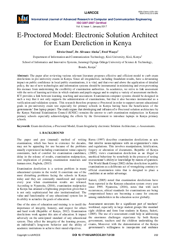 (PDF) E-Proctored Model: Electronic Solution Architect for Exam ...
