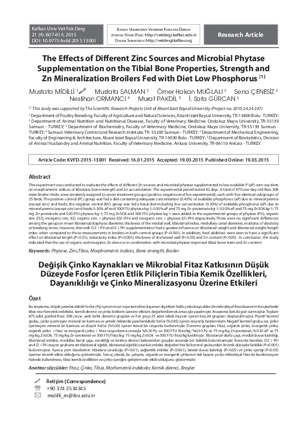 (PDF) The Effects of Different Zinc Sources and Microbial Phytase ...