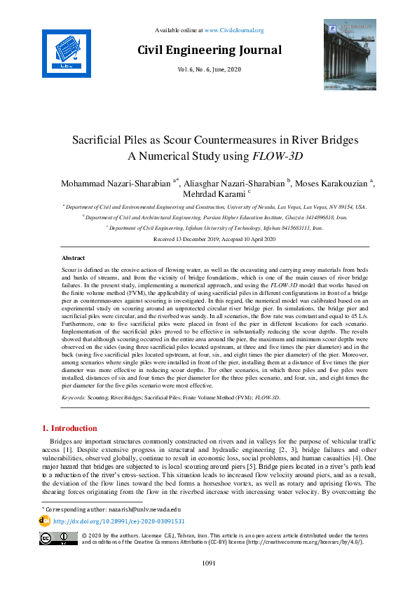 (PDF) Sacrificial Piles as Scour Countermeasures in River Bridges A ...
