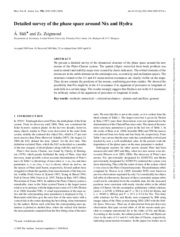 (PDF) Detailed survey of the phase space around Nix and Hydra