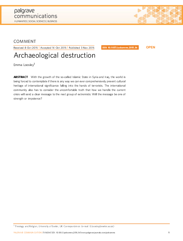 (PDF) Archaeological destruction