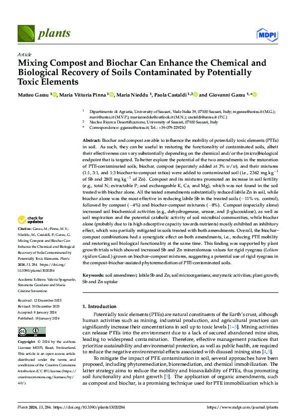 (PDF) Mixing Compost and Biochar Can Enhance the Chemical and ...
