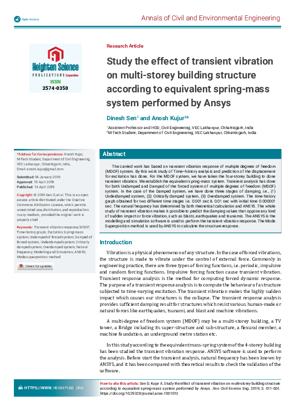 (PDF) Study the effect of transient vibration on multi-storey building ...