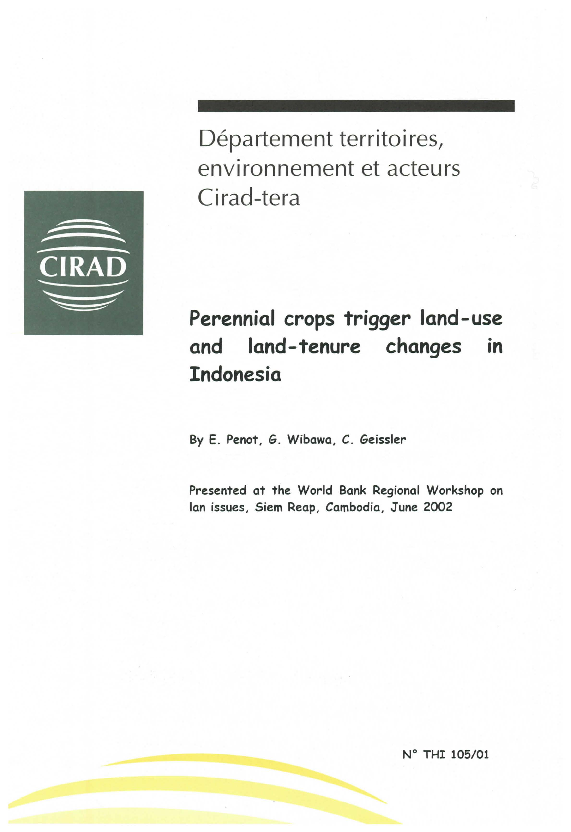 (PDF) Perennial crops trigger land-use and land-tenure changes in ...