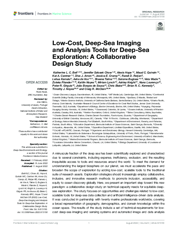 (PDF) Low-Cost, Deep-Sea Imaging and Analysis Tools for Deep-Sea ...
