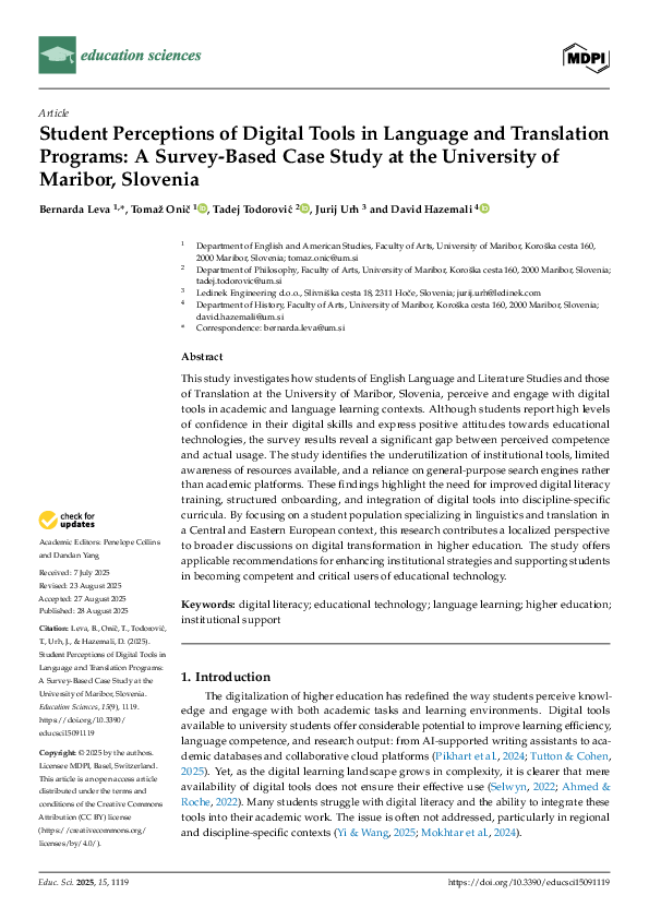 (PDF) Student Perceptions of Digital Tools in Language and Translation ...