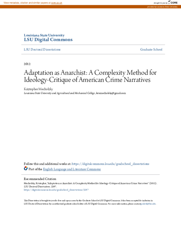 (PDF) Adaptation as Anarchist: A Complexity Method for Ideology ...