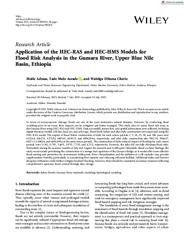(PDF) Application of the HEC-RAS and HEC-HMS Models for Flood Risk ...