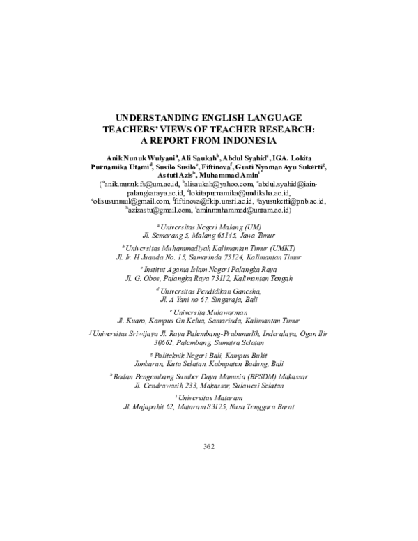 (PDF) Understanding English Language Teachers’ Views of Teacher ...