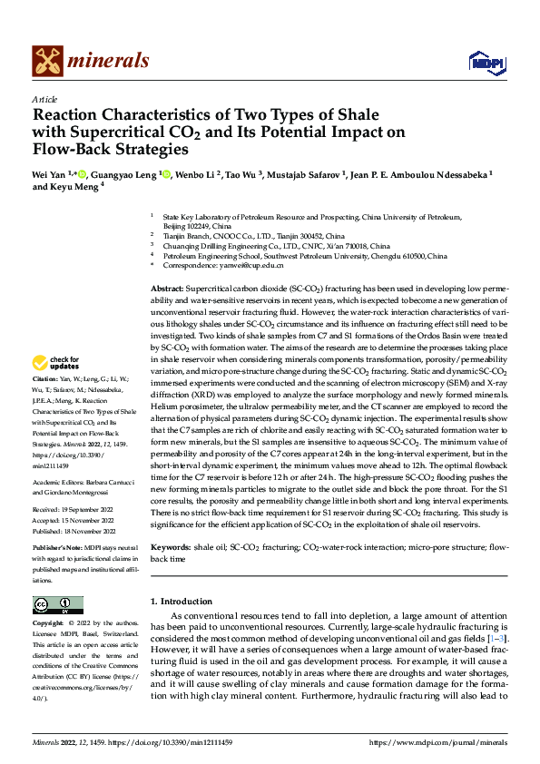 (PDF) Reaction Characteristics of Two Types of Shale with Supercritical ...