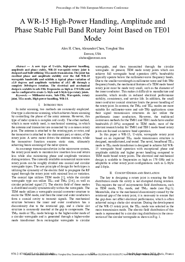 (PDF) A WR-15 High-Power Handling, Amplitude and Phase Stable Full Band ...
