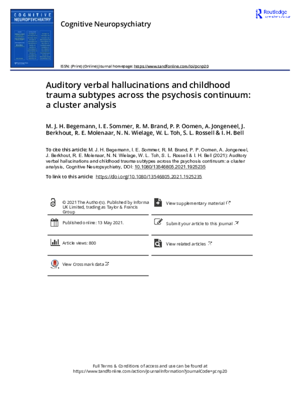 (PDF) Auditory verbal hallucinations and childhood trauma subtypes ...