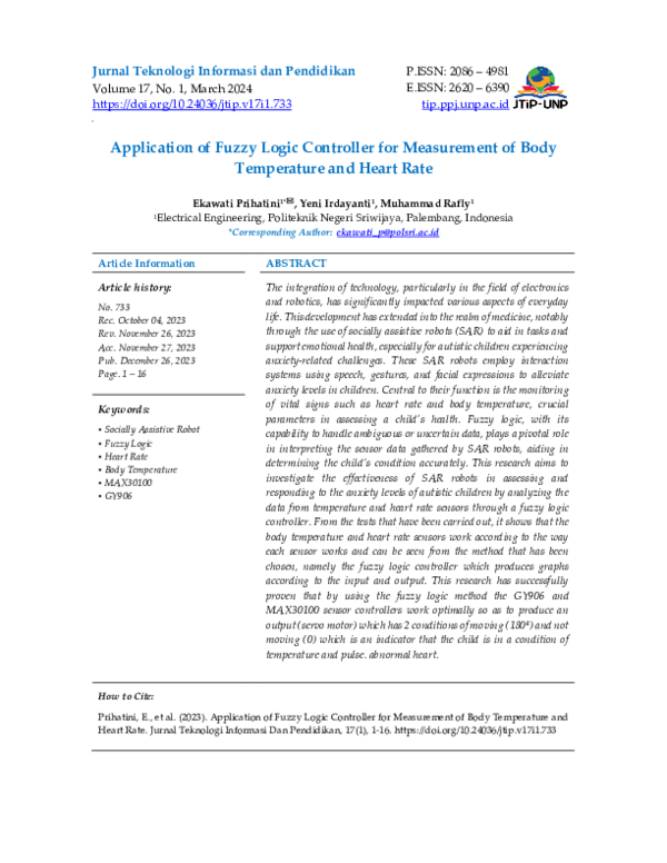 (PDF) Application of Fuzzy Logic Controller for Measurement of Body ...