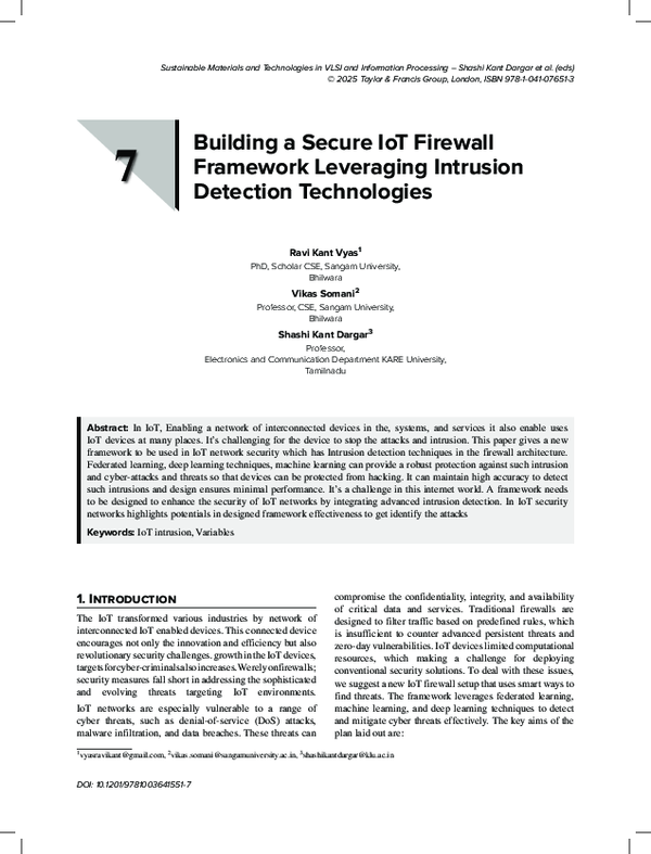(PDF) Building a Secure IoT Firewall Framework Leveraging Intrusion ...