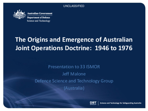 (PDF) The Origins and Emergence of Australian Joint Operations Doctrine ...