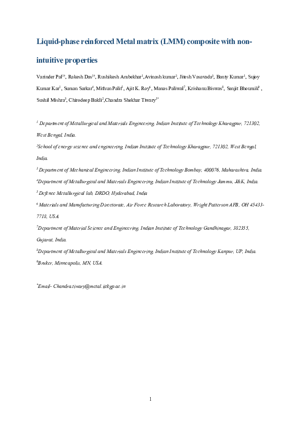 (PDF) Liquid-phase reinforced Metal matrix (LMM) composite with non ...