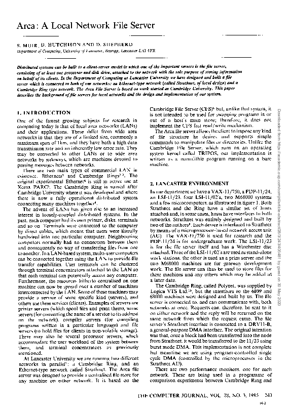 (PDF) Arca: A Local Network File Server
