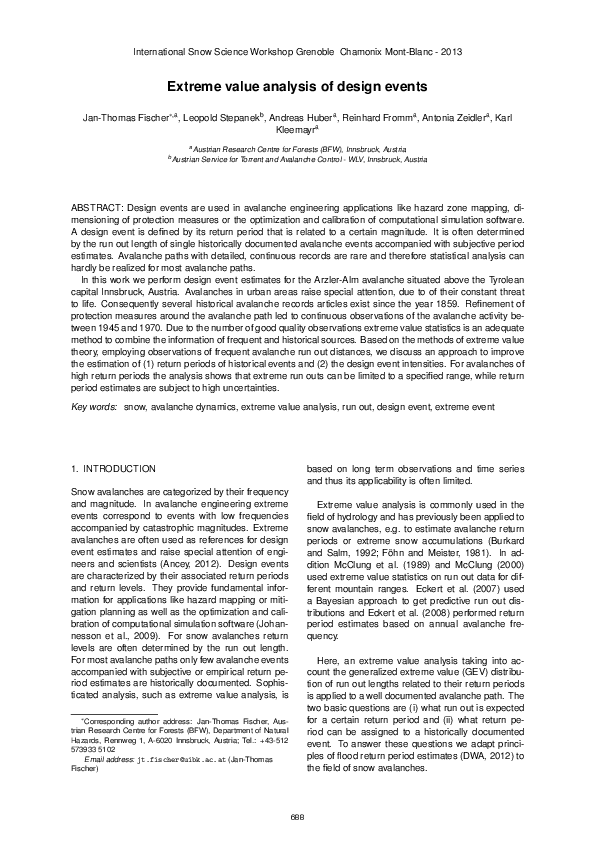 (PDF) Extreme value analysis of design events