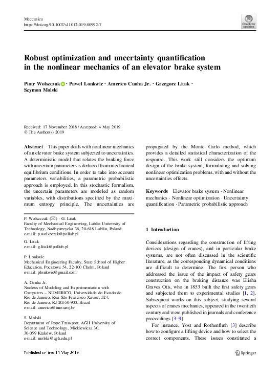 (PDF) Robust optimization and uncertainty quantification in the ...