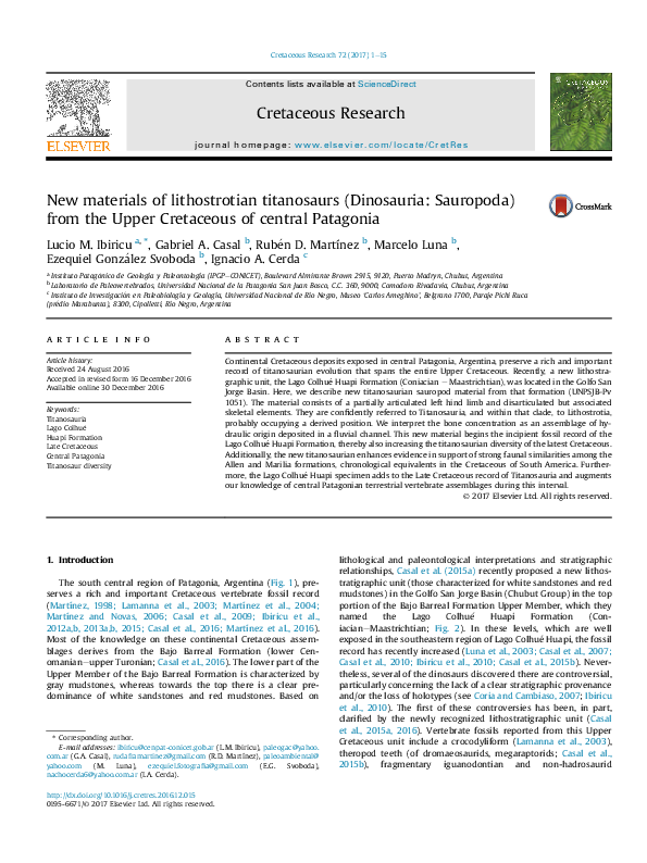 (PDF) New materials of lithostrotian titanosaurs (Dinosauria: Sauropoda ...