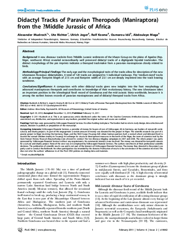 (PDF) Didactyl Tracks of Paravian Theropods (Maniraptora) from the ...