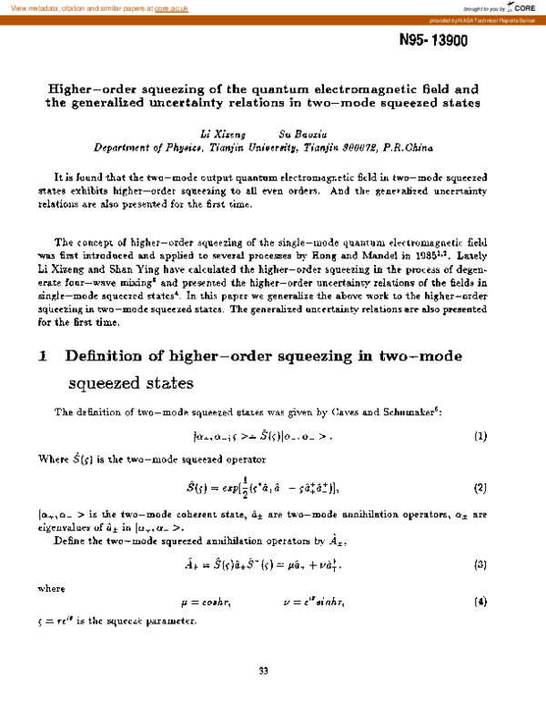 (PDF) High-order squeezing of the quantum electromagnetic field and the ...
