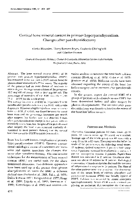 (PDF) Cortical bone mineral content in primary hyperparathyroidism ...