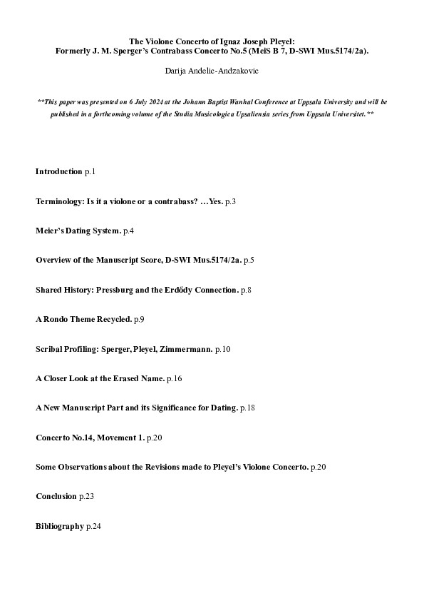 (PDF) The Violone Concerto of Ignaz Joseph Pleyel.
