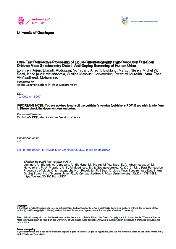 (PDF) Ultra‐fast retroactive processing of liquid chromatography high ...