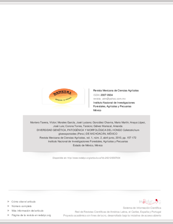 (PDF) Diversidad genética, patogénica y morfológica del hongo ...