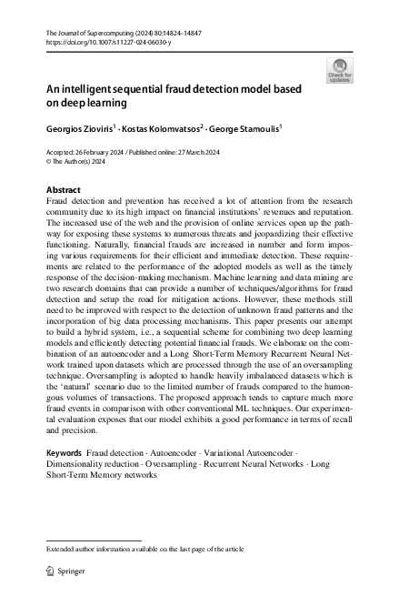 (PDF) An intelligent sequential fraud detection model based on deep ...