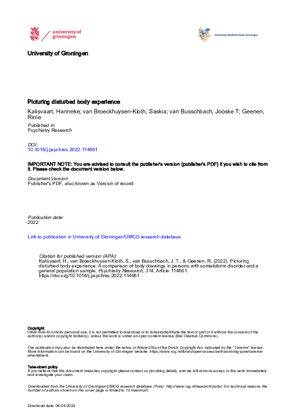 (PDF) Picturing disturbed body experience: A comparison of body ...