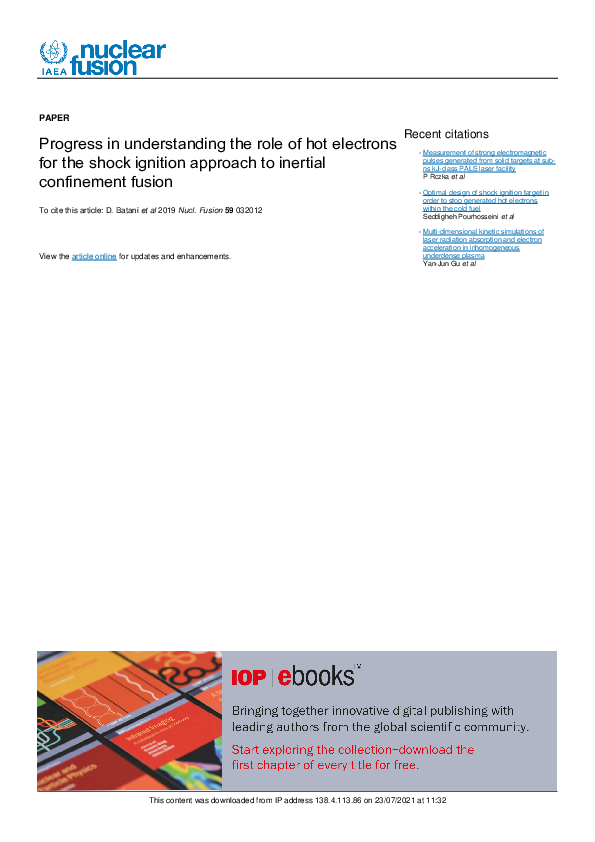 (PDF) Progress in understanding the role of hot electrons for the shock ...