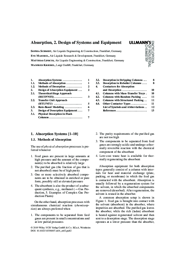 (PDF) Absorption, 2. Design of Systems and Equipment