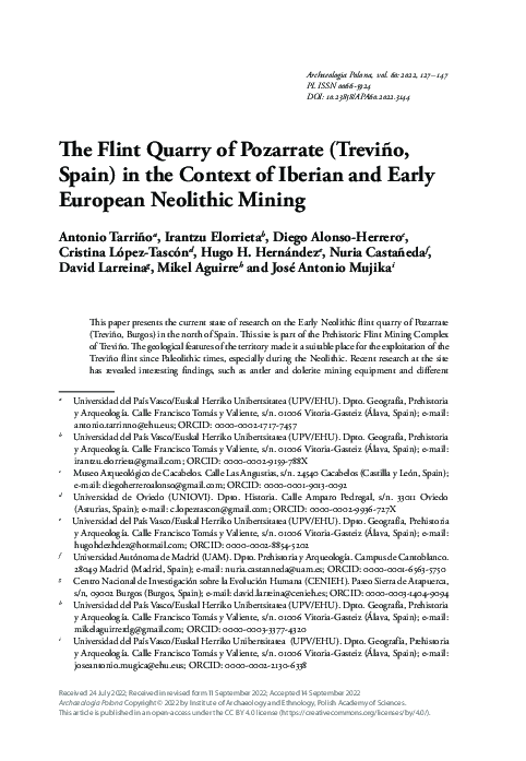 (PDF) The Flint Quarry of Pozarrate (Treviño, Spain) in the Context of ...