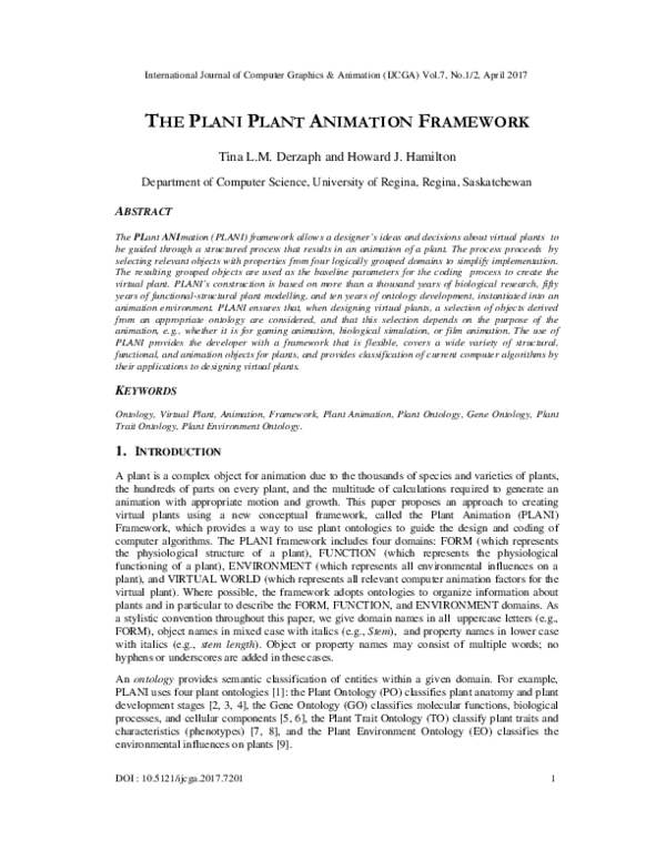 (PDF) THE PLANI PLANT ANIMATION FRAMEWORK