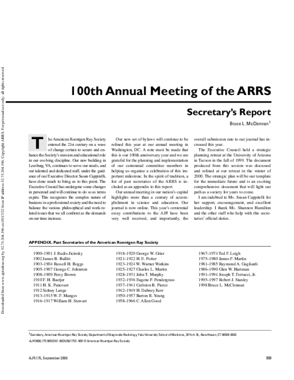 (PDF) Secretary's Report