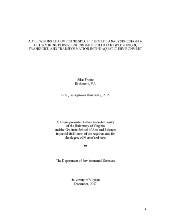 (PDF) Applications of Compound-Specific Isotope Analysis for ...