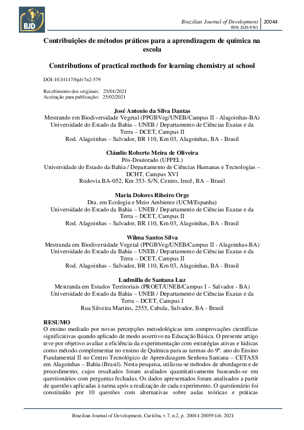 (PDF) Contribuições De Métodos Práticos Para a Aprendizagem De Química ...